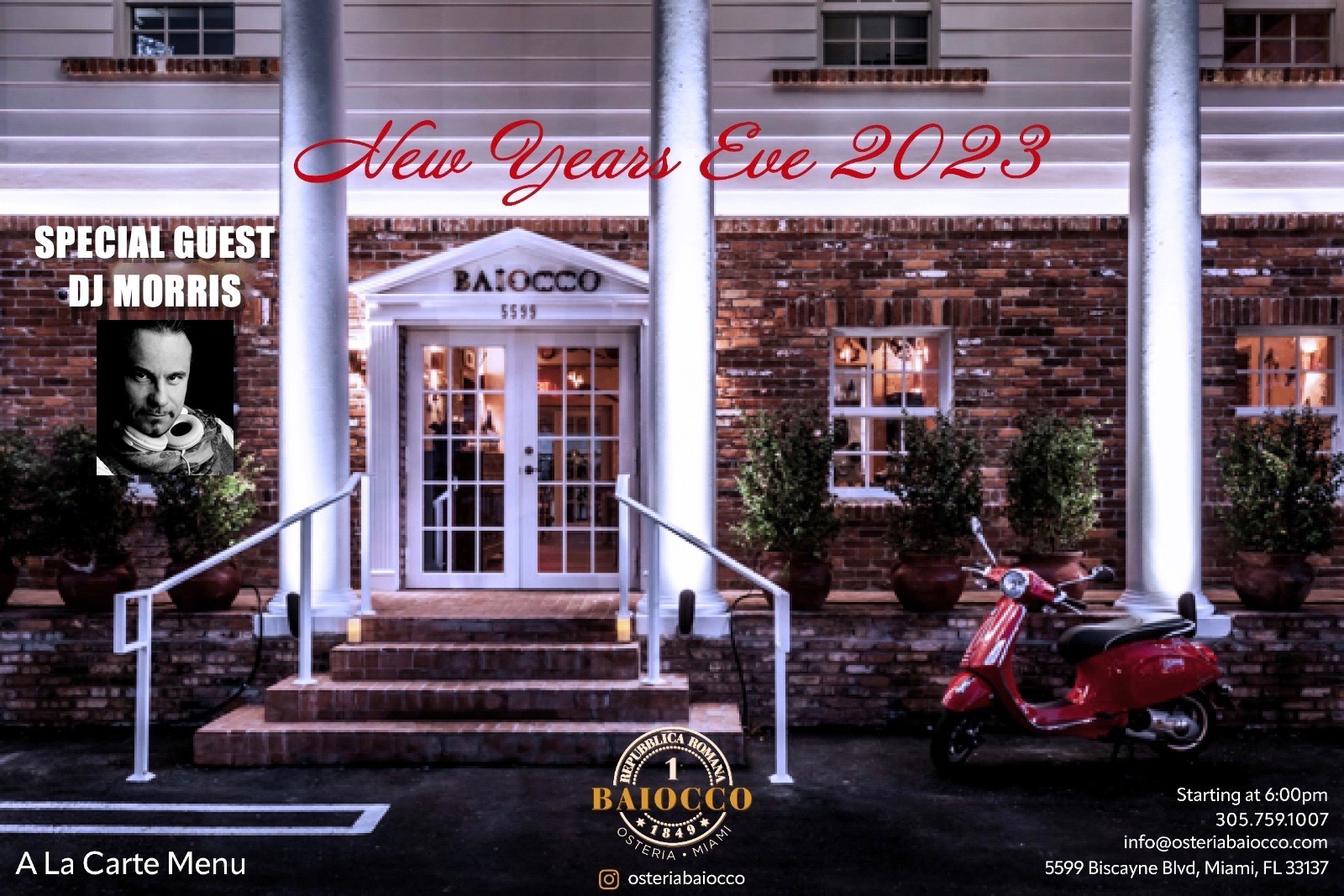 New Years 2023 BAIOCCO RESTAURANT SPECIAL GUEST DJ MORRIS | MORRIS DJ